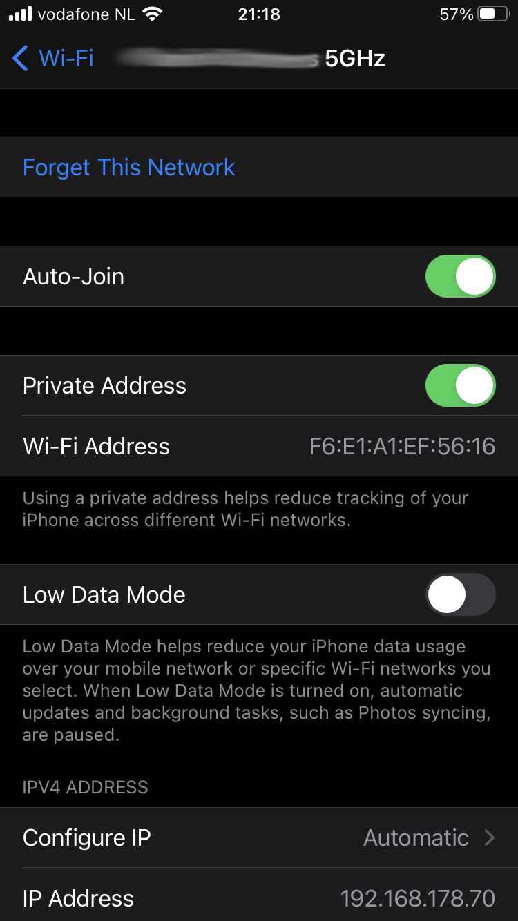 iOS 14 Wi-Fi Private Address | .NET Development by Eric